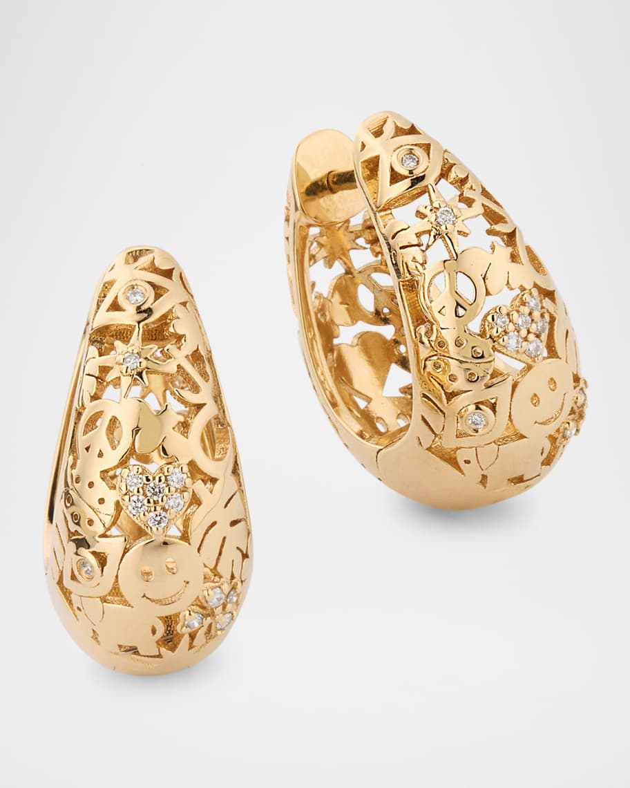 Sydney Evan Icon Wallpaper Domed Huggie Earrings | Neiman Marcus