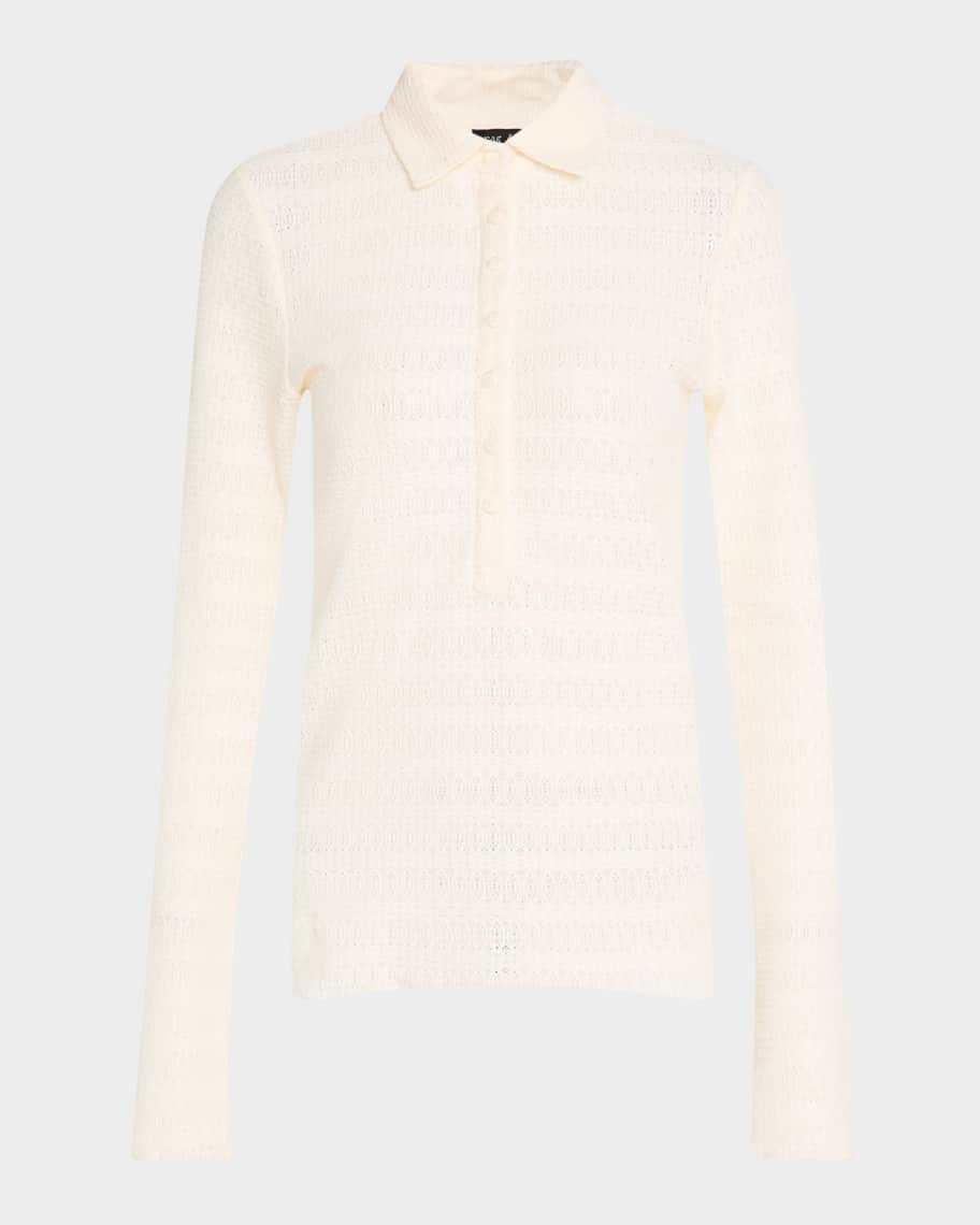 Rag & Bone Julia Long-Sleeve Polo Top | Neiman Marcus