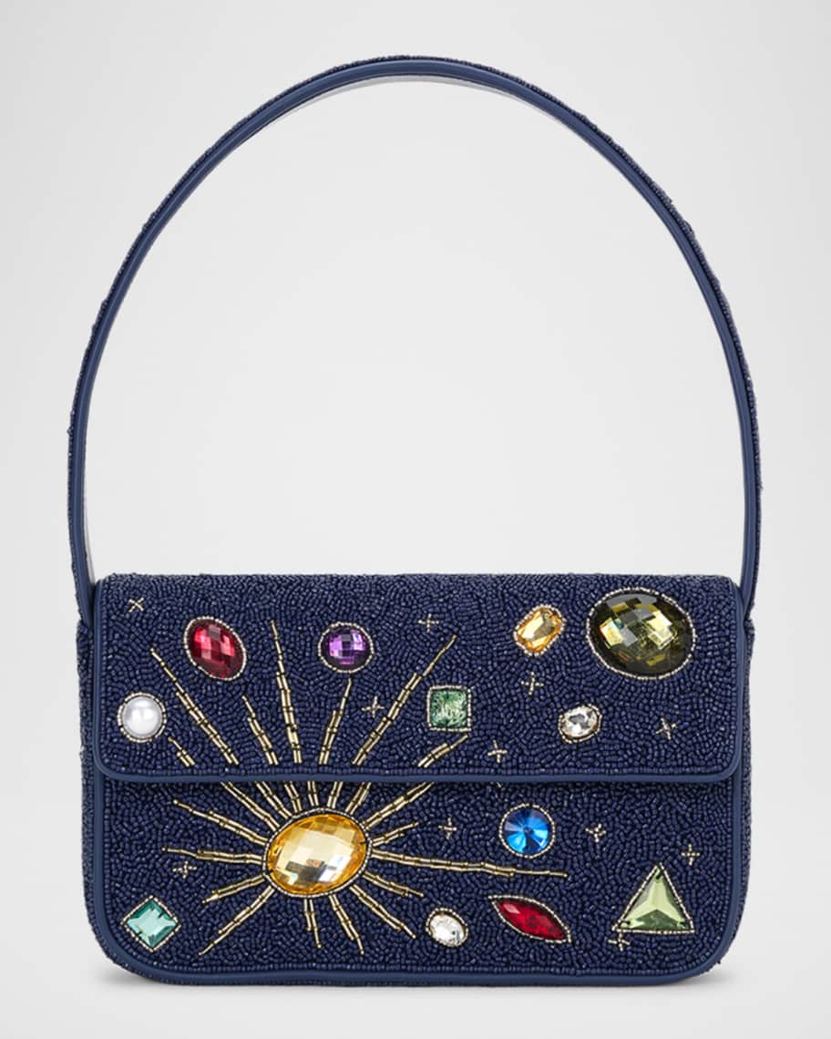 STAUD Tommy Flap Beaded Shoulder Bag | Neiman Marcus