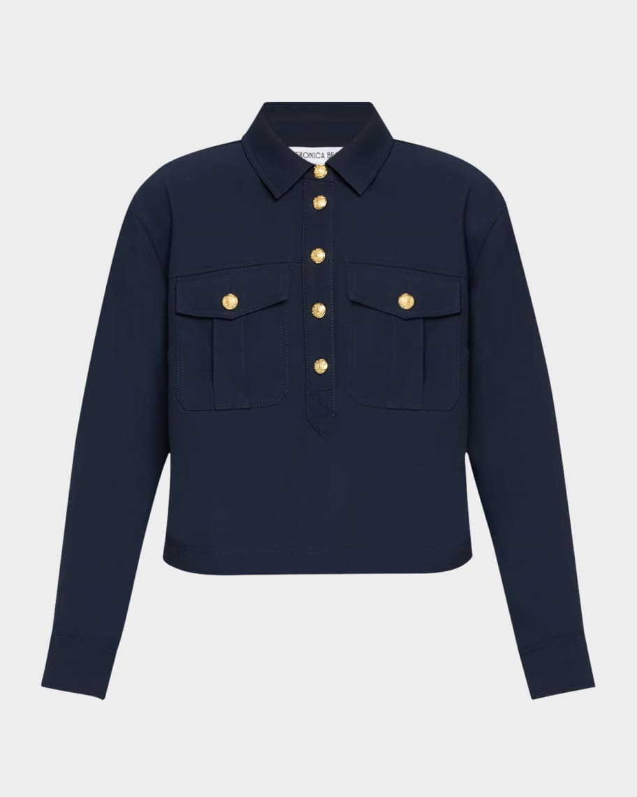 Veronica Beard Colvin Long-Sleeve Top | Neiman Marcus