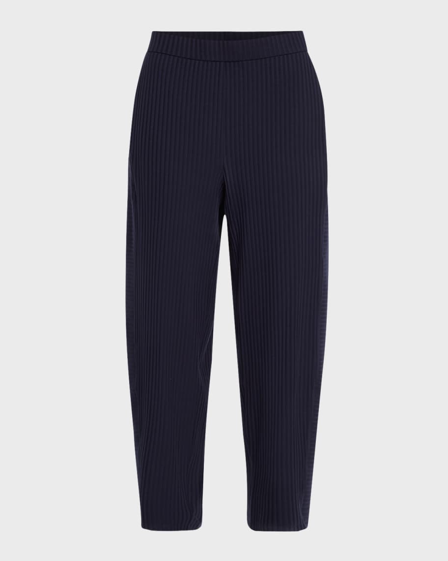 Eileen Fisher Cropped Stretch Rib Lantern Pants | Neiman Marcus