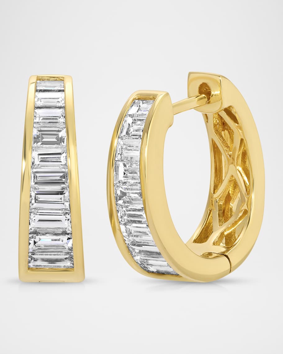 Anita Ko 18K Yellow Gold Meryl Baguette Diamond Hoop Earrings | Neiman ...