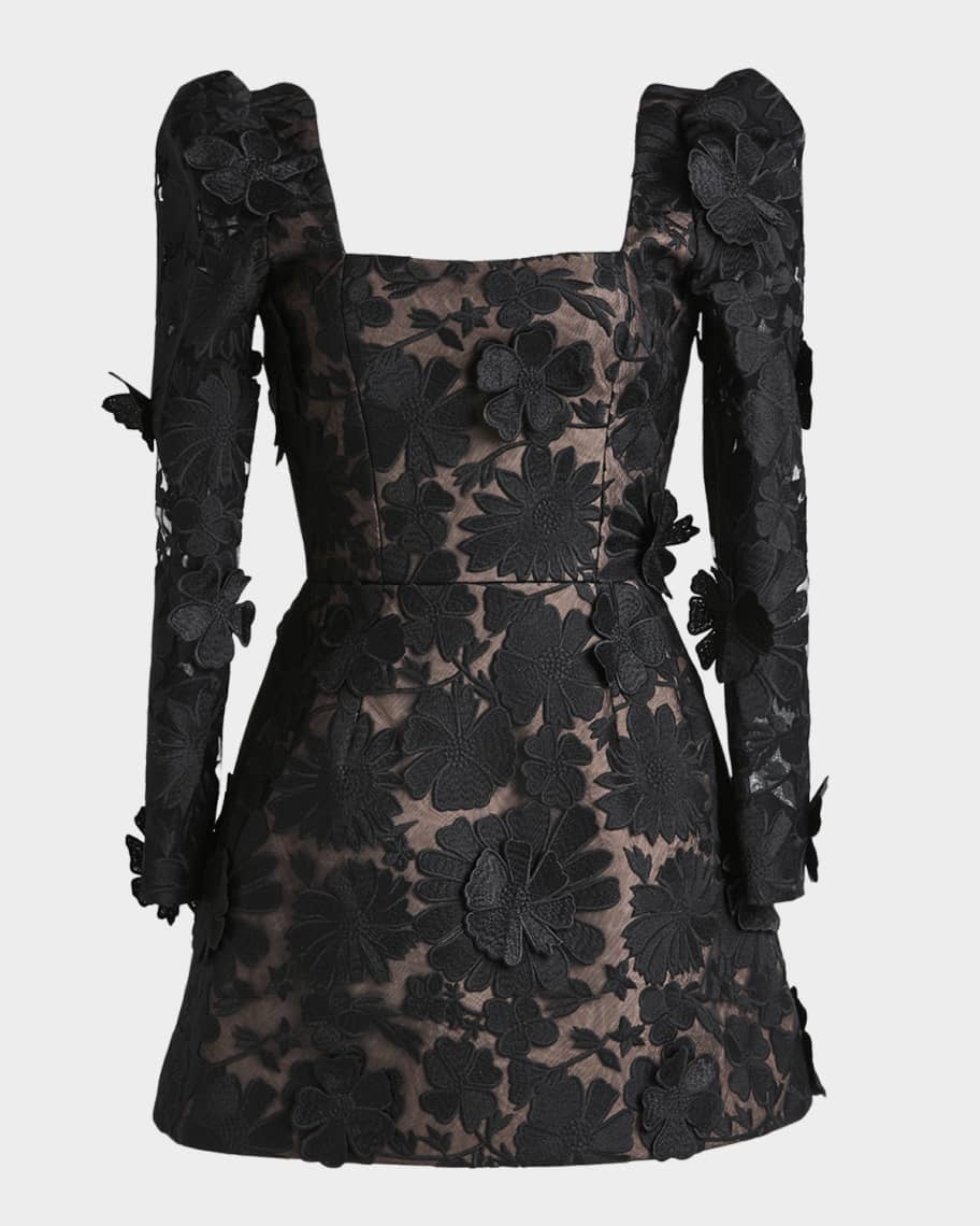 HELSI Ellen Embroidered Lace-Up Mini Dress | Neiman Marcus