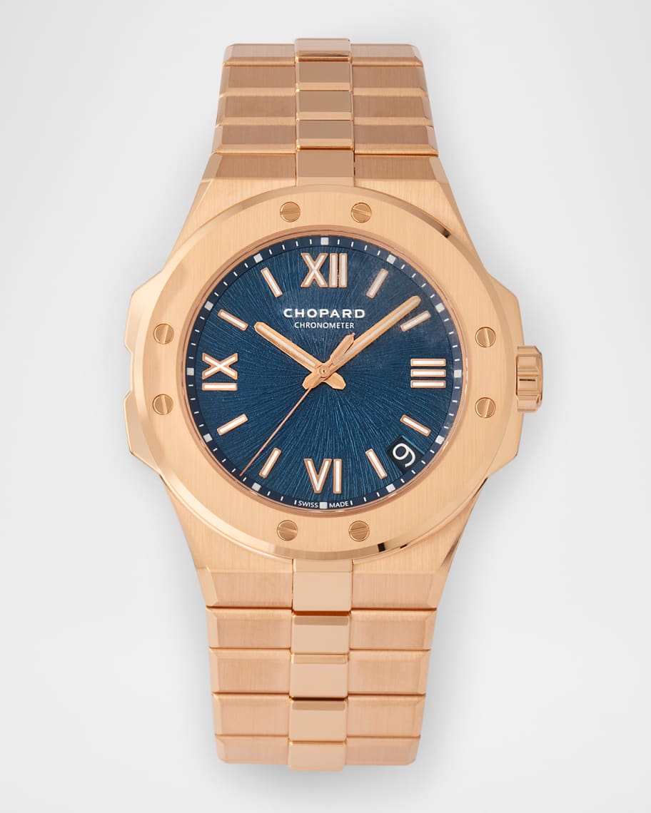 Chopard Alpine Eagle 41mm 18K Rose Gold Blue Dial Chrono Watch | Neiman ...