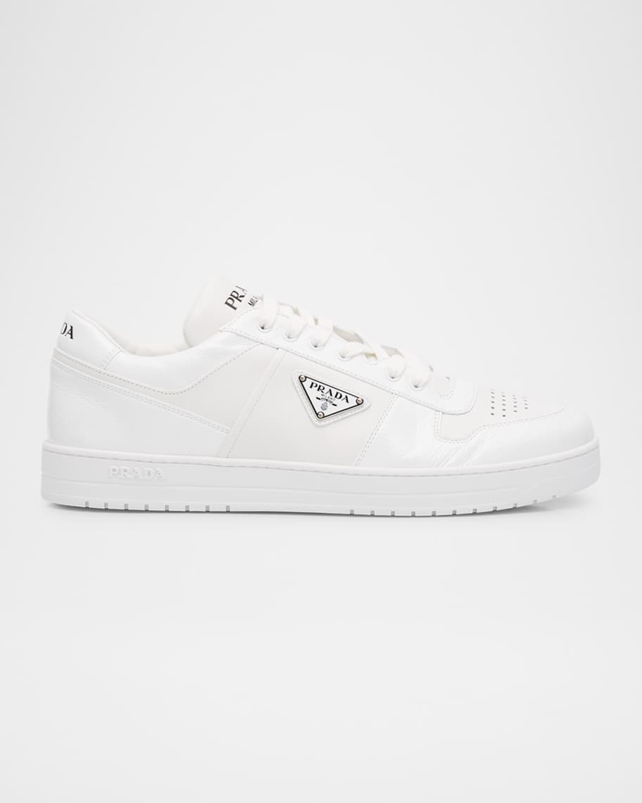 Prada Men's Downtown Bicolor Leather Low-Top Sneakers | Neiman Marcus
