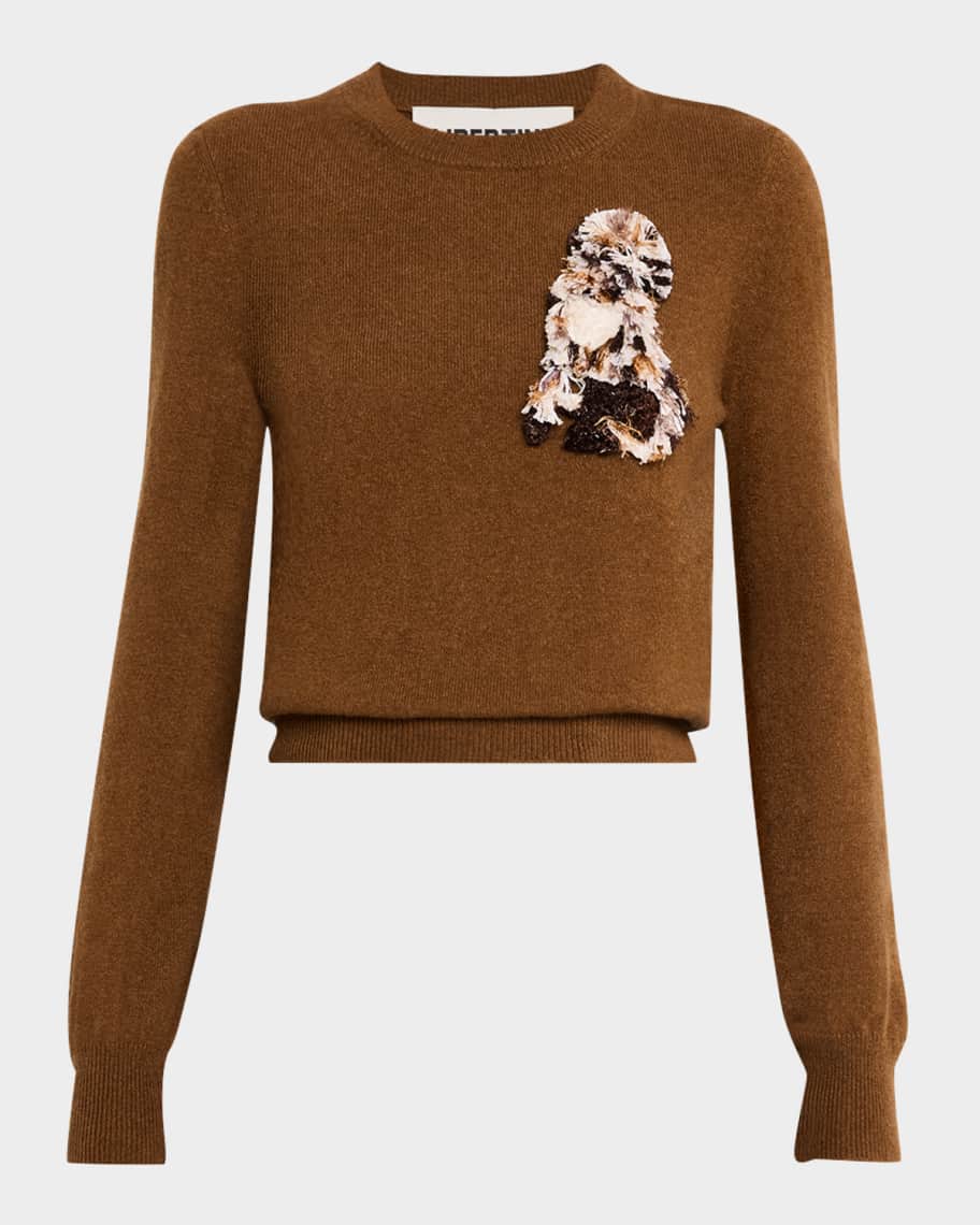 Libertine Westminster Embroidered Shrunken Cashmere Sweater | Neiman Marcus