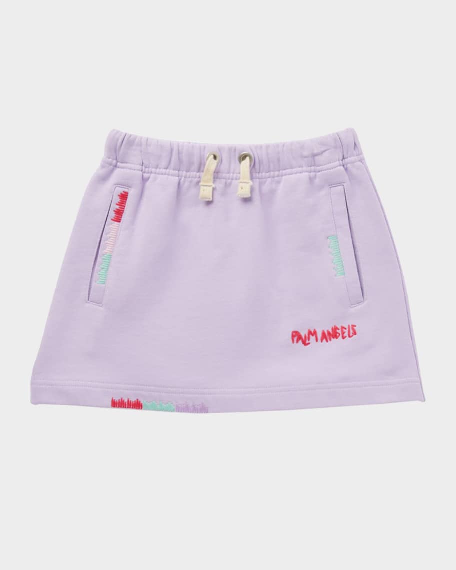 Palm Angels Girl's Logo-Embroidered Sweat Skirt, Size 4-12 | Neiman Marcus