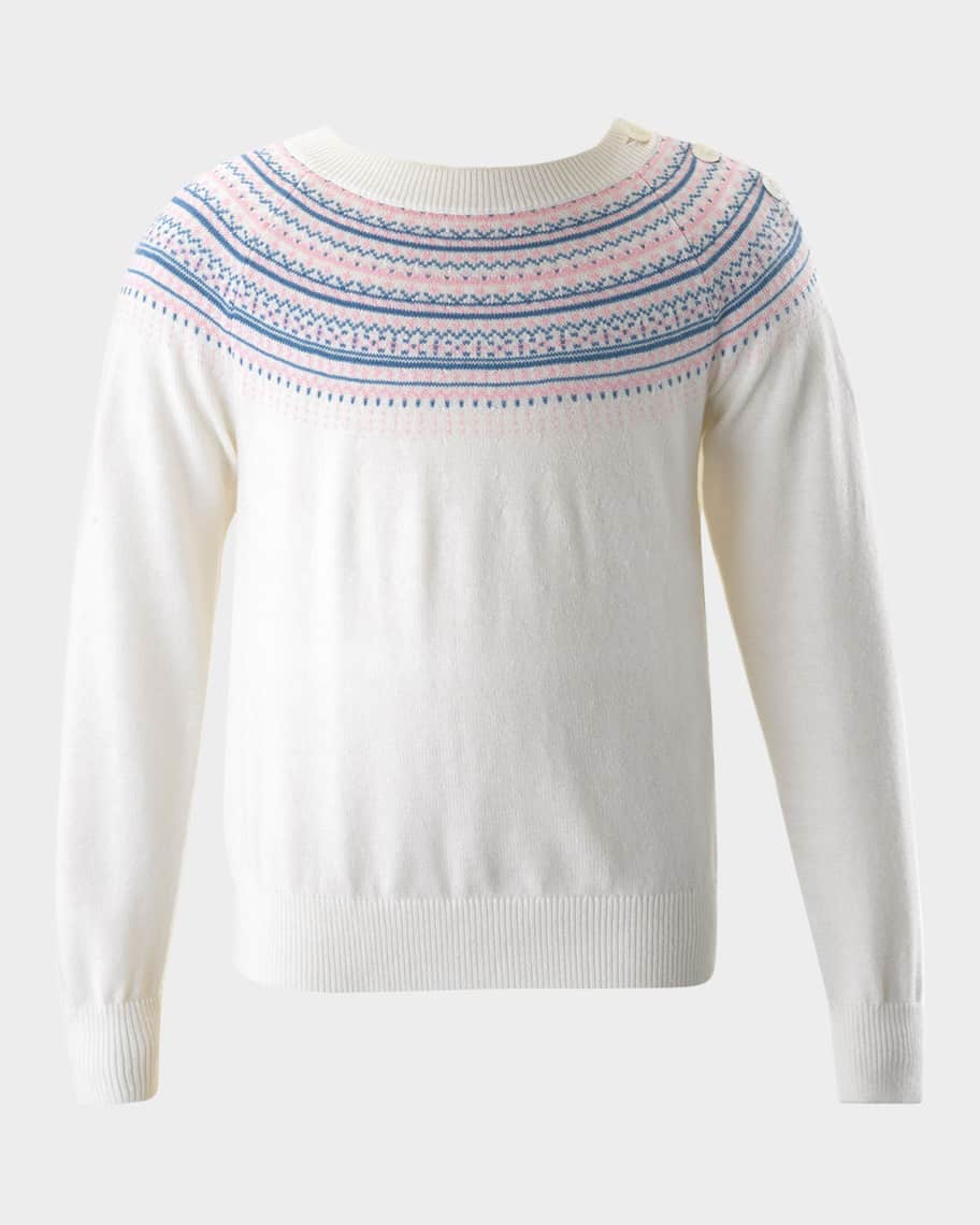 Rachel Riley Girl's Sweater W/ Fairisle Intarsia, Size 2-10 | Neiman Marcus