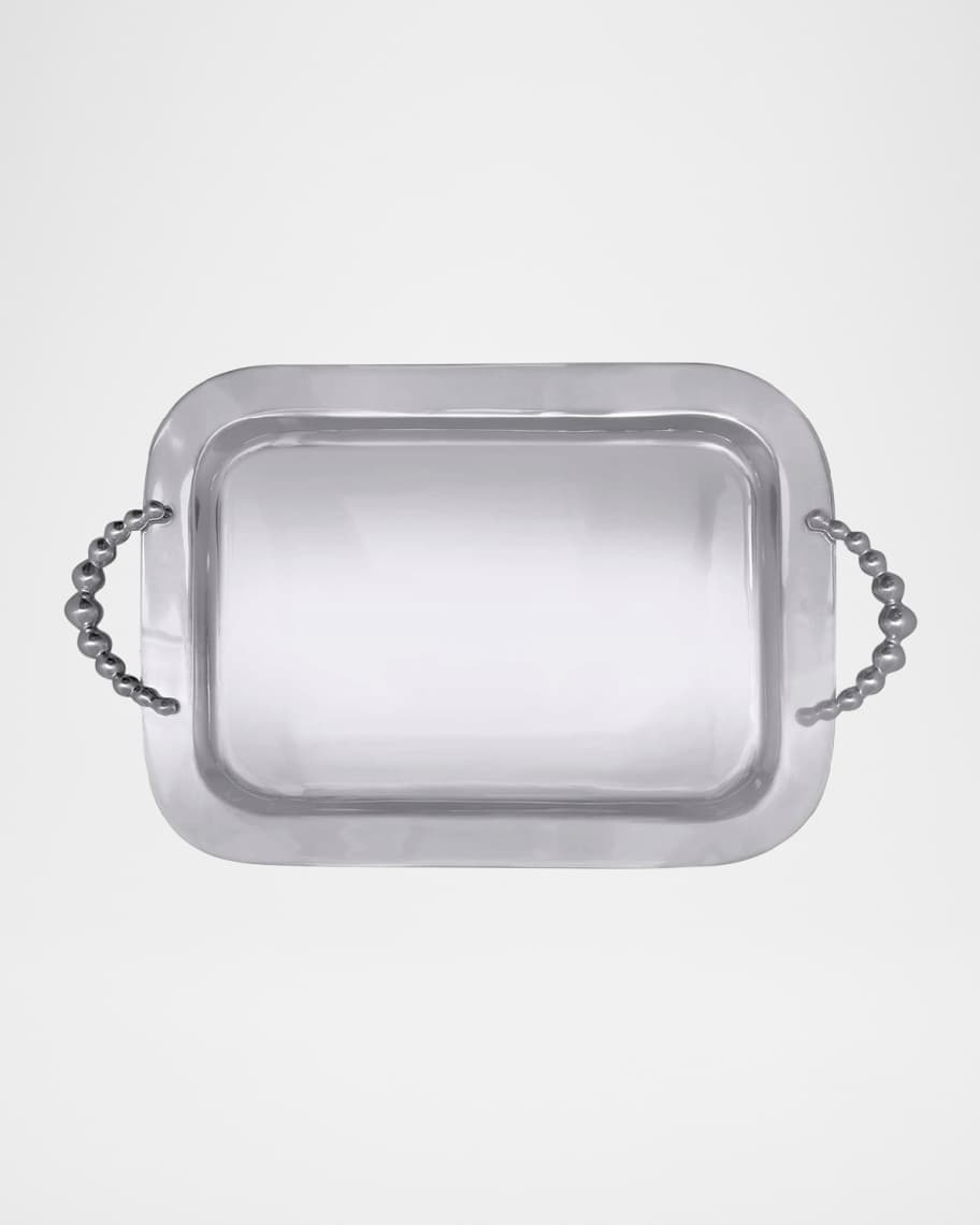Mariposa Pearled Rectangular Handled Service Tray | Neiman Marcus