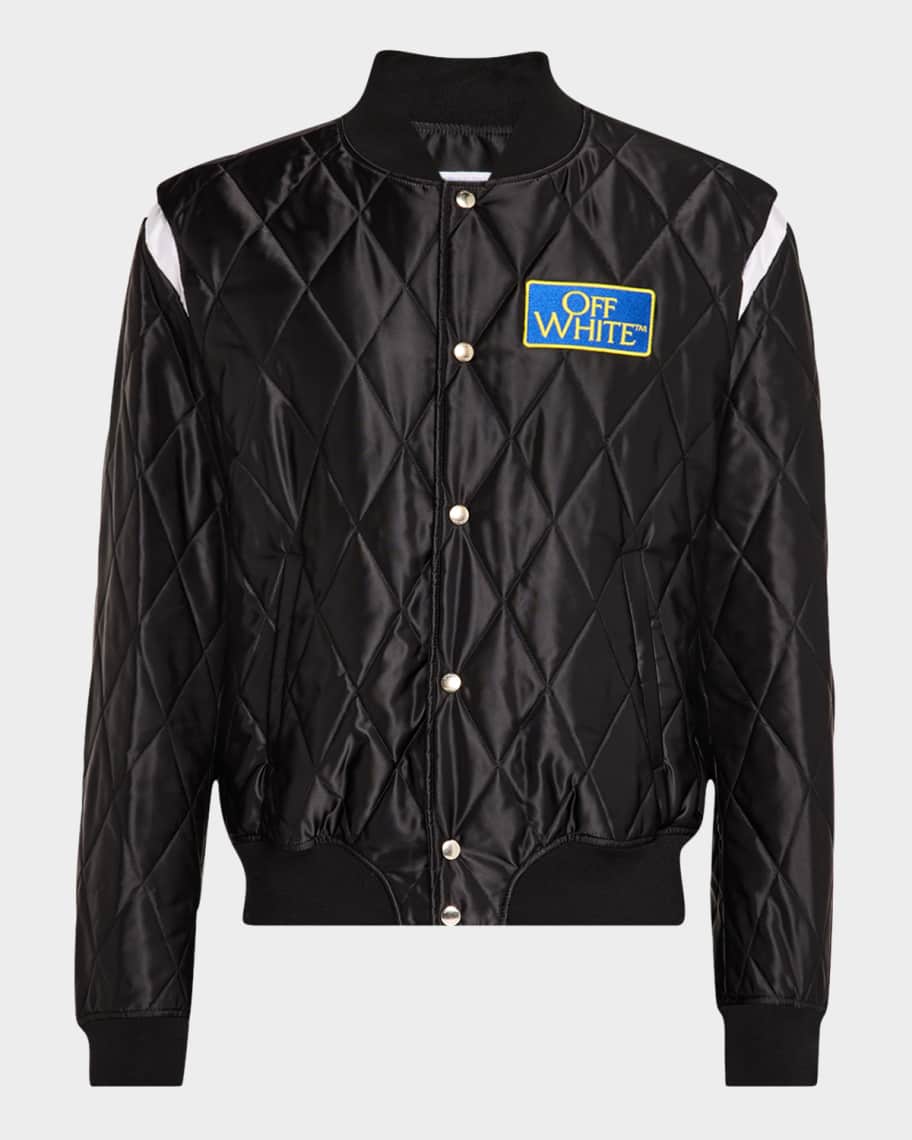 Off-White Men's Quilted Multi-Patch Souvenir Jacket | Neiman Marcus