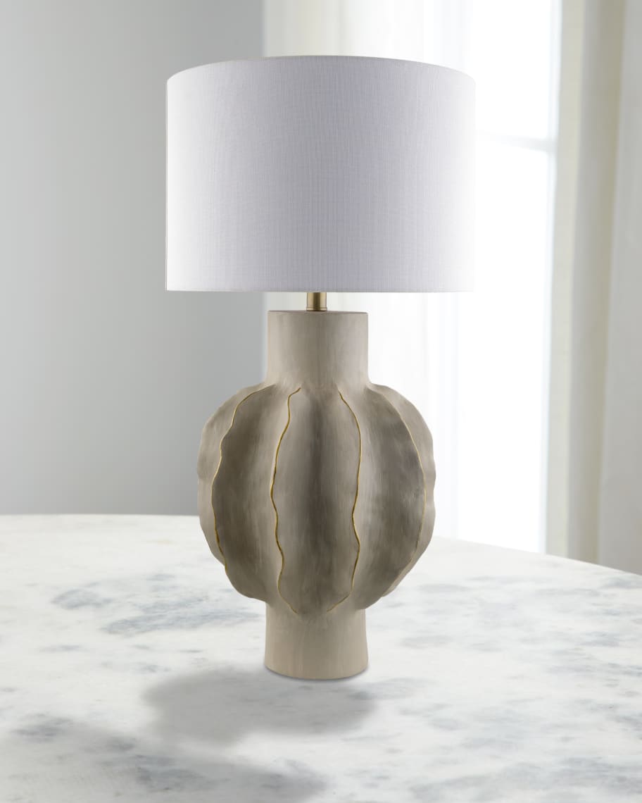 Surya Eterne 30" Painted Table Lamp with Linen Shade | Neiman Marcus
