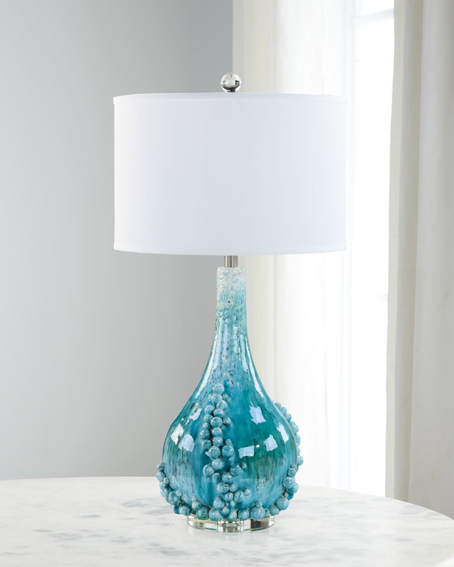 John-Richard Collection Bubbling Blue 34" Table Lamp | Neiman Marcus