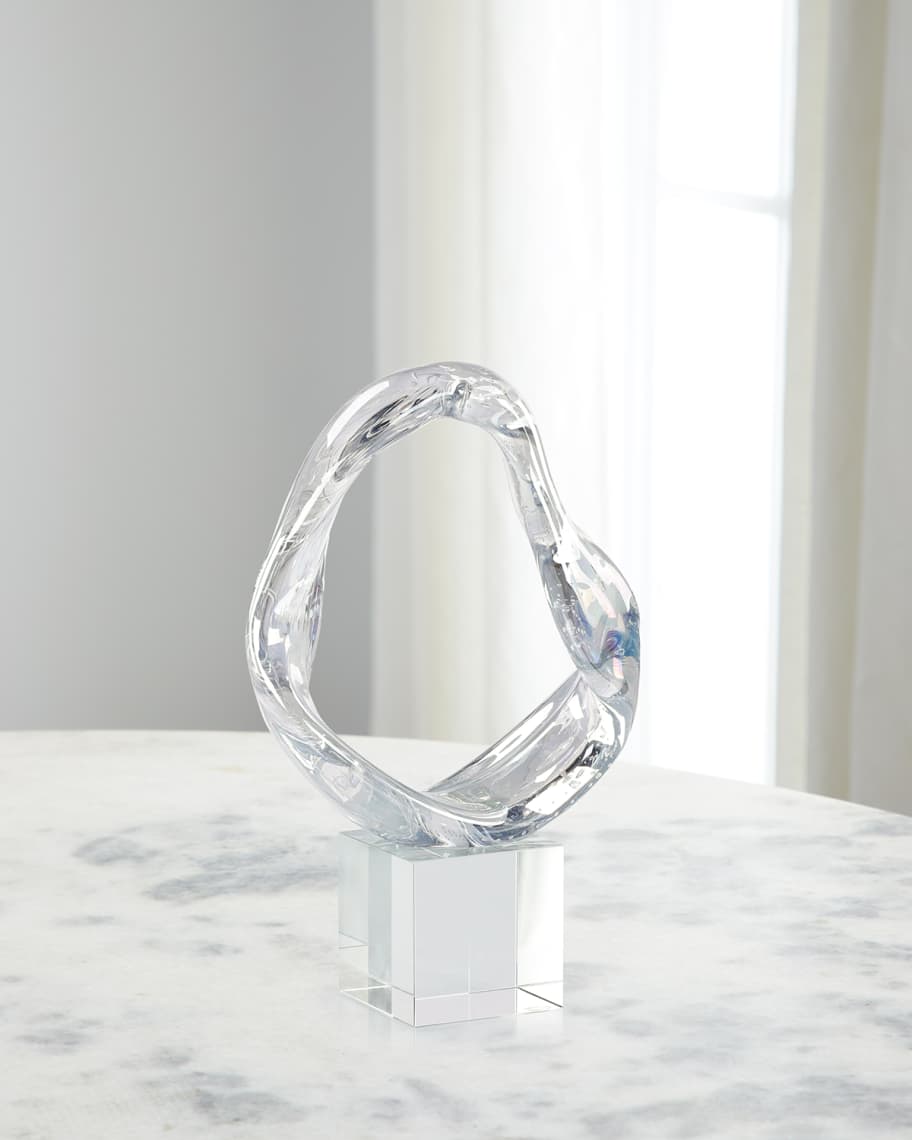 John-Richard Collection Prismatic Loop on Crystal Base Sculpture, Small ...