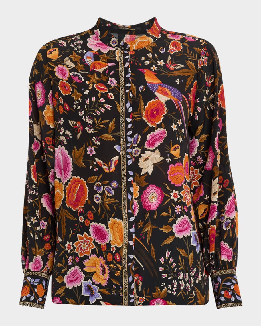 Kobi Halperin Fionna Floral-Print Silk Blouse | Neiman Marcus