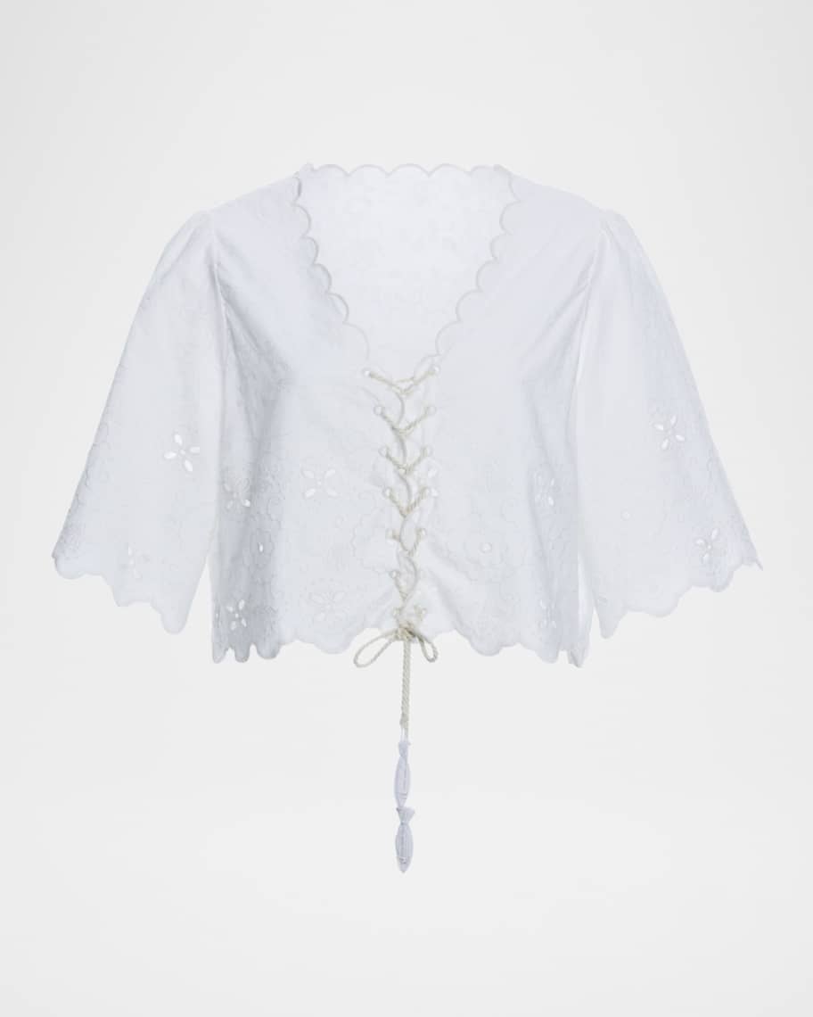 Agua Bendita Azure Madeira Crop Top | Neiman Marcus