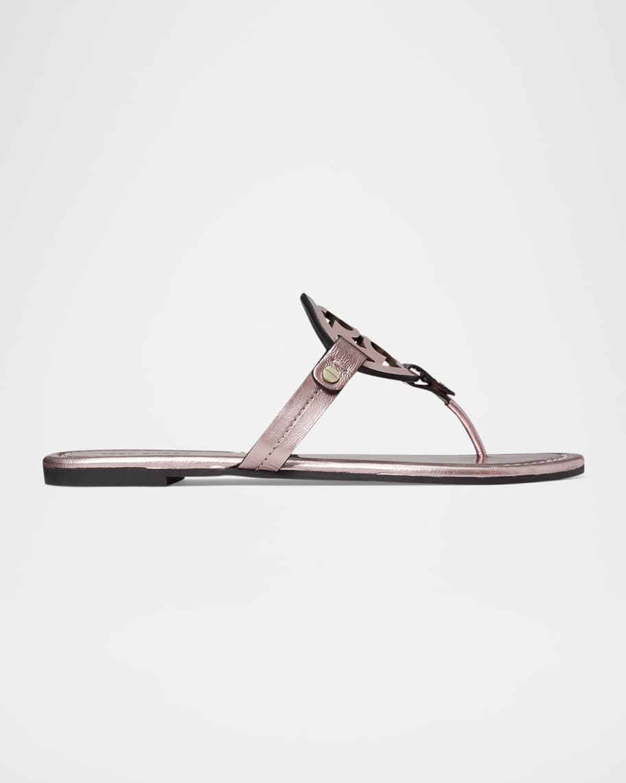 Tory Burch Miller Leather Logo Sandals | Neiman Marcus