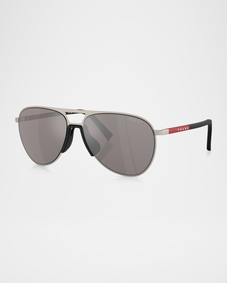 Prada Men's PS 53ZS Metal Aviator Sunglasses | Neiman Marcus