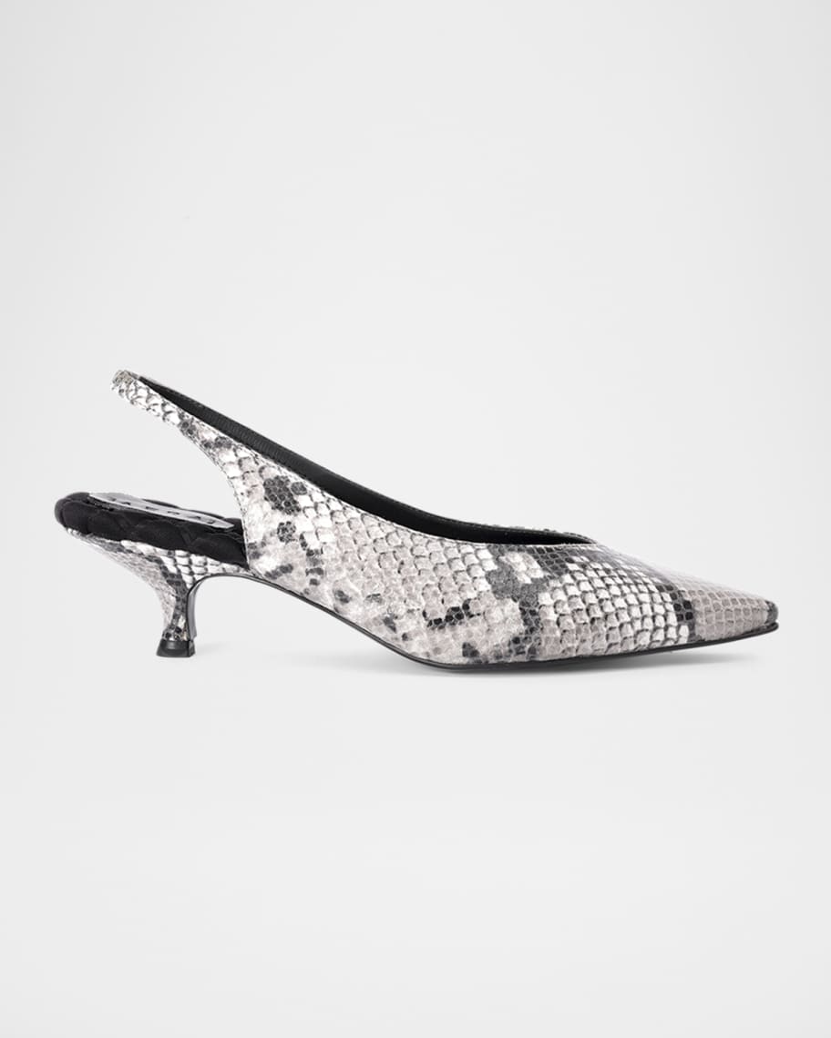 AERA Silvana Python-Embossed Slingback Pumps | Neiman Marcus