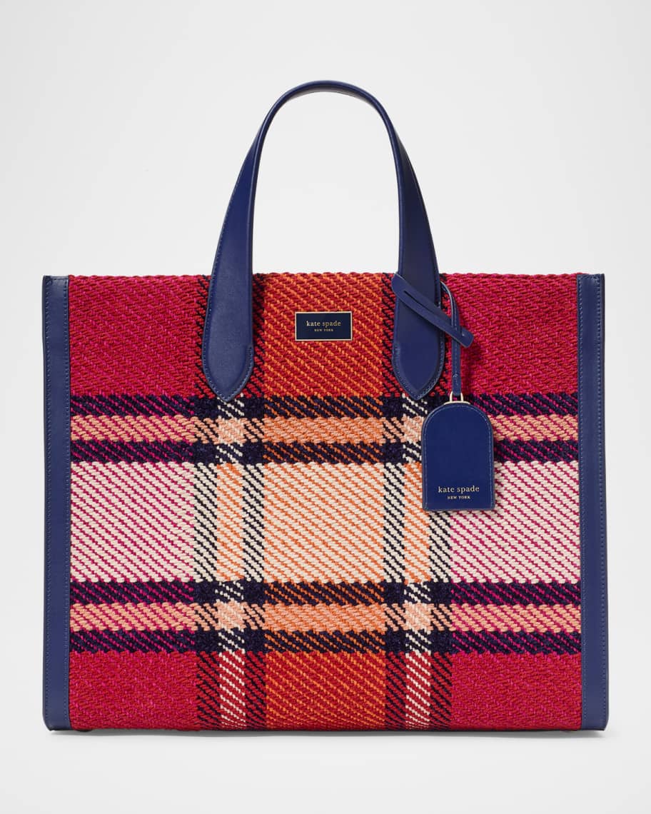 kate spade new york manhattan grand plaid tweed tote bag | Neiman Marcus