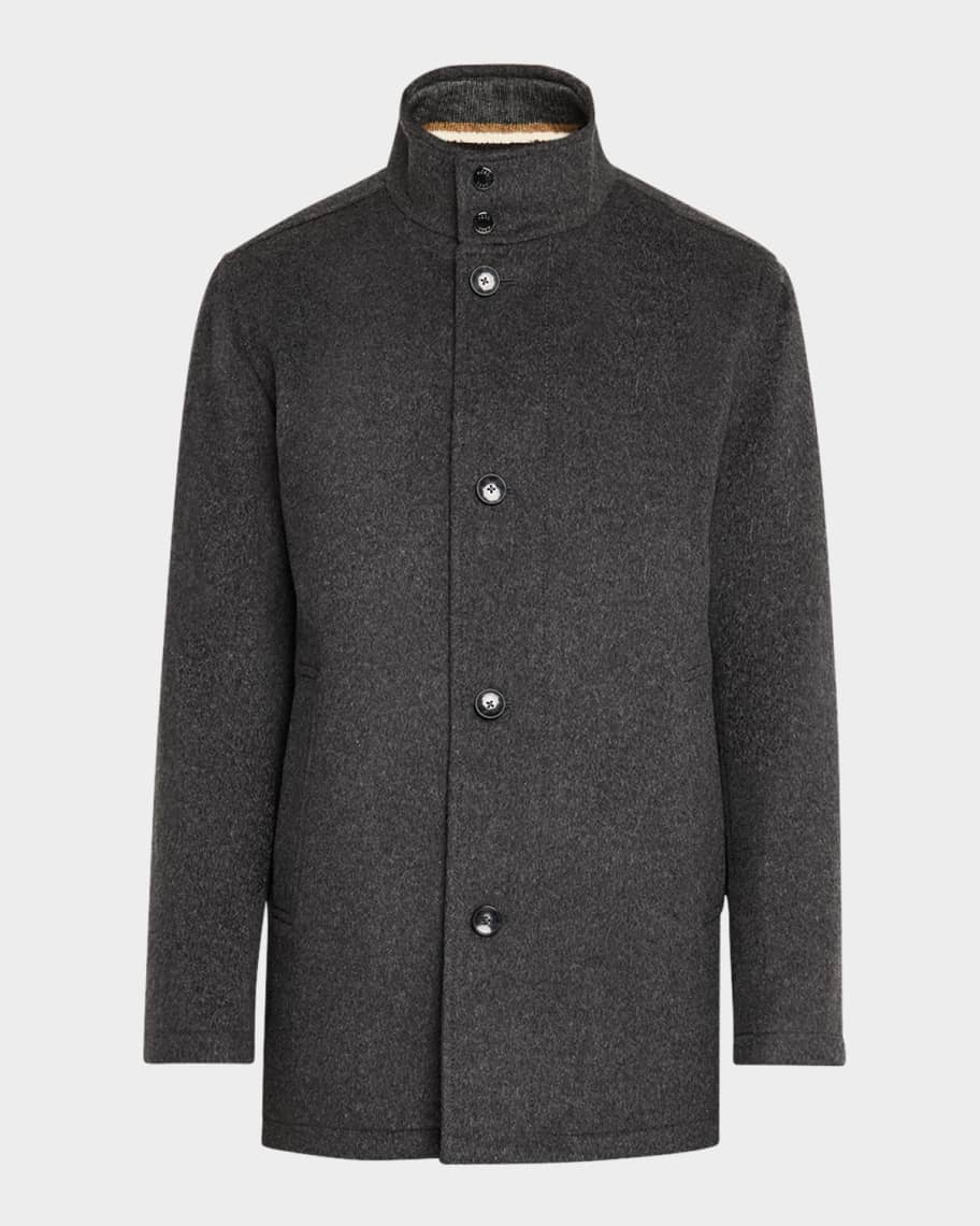 BOSS Men's Coxtan Wool-Cashmere Coat with Removable Bib | Neiman Marcus