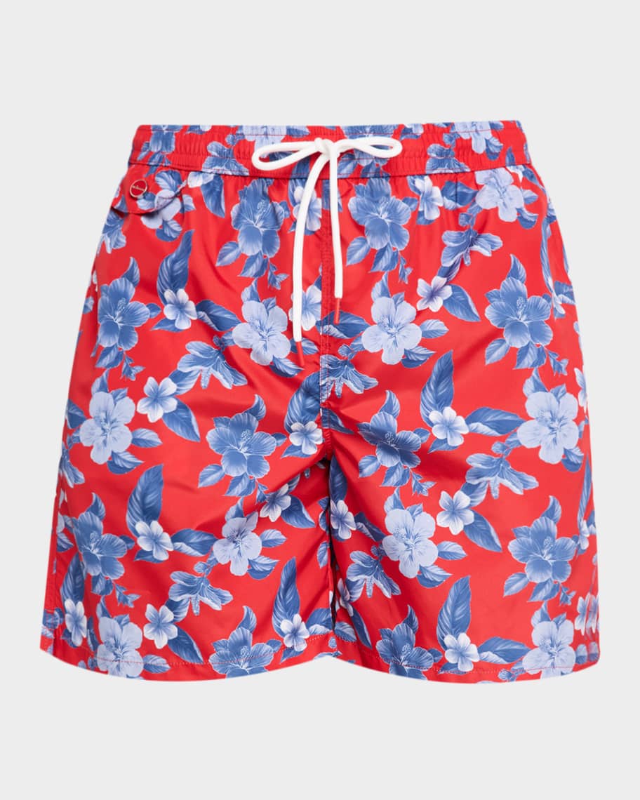 Kiton Men's Maxi-Floral Swim Trunks | Neiman Marcus