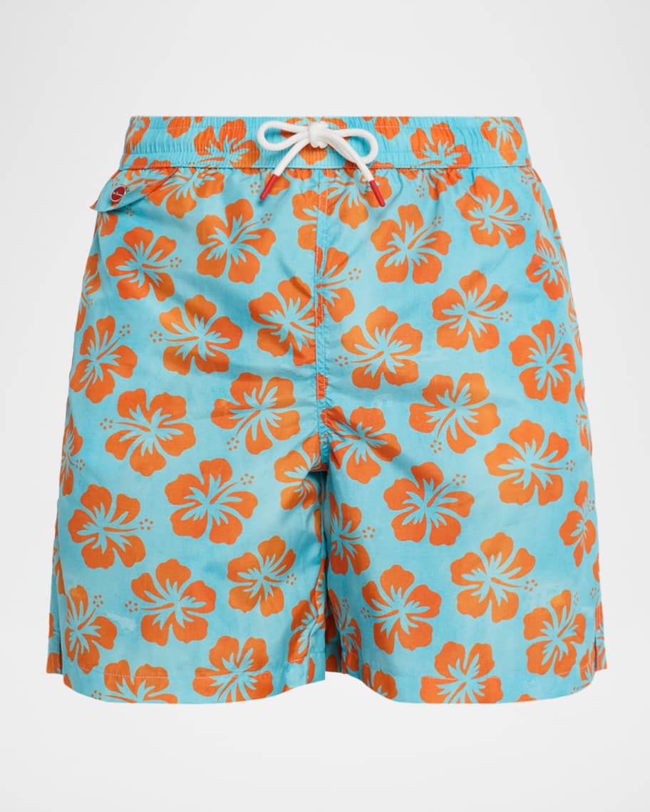 Kiton Men's Tropical Floral Swim Trunks | Neiman Marcus
