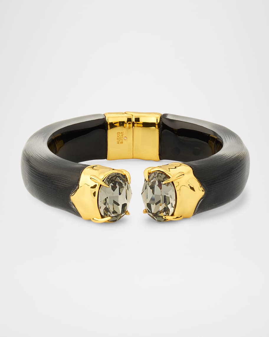 Alexis Bittar 14K Gold-Filled Brass BonBon Crystal & Lucite Hinge ...