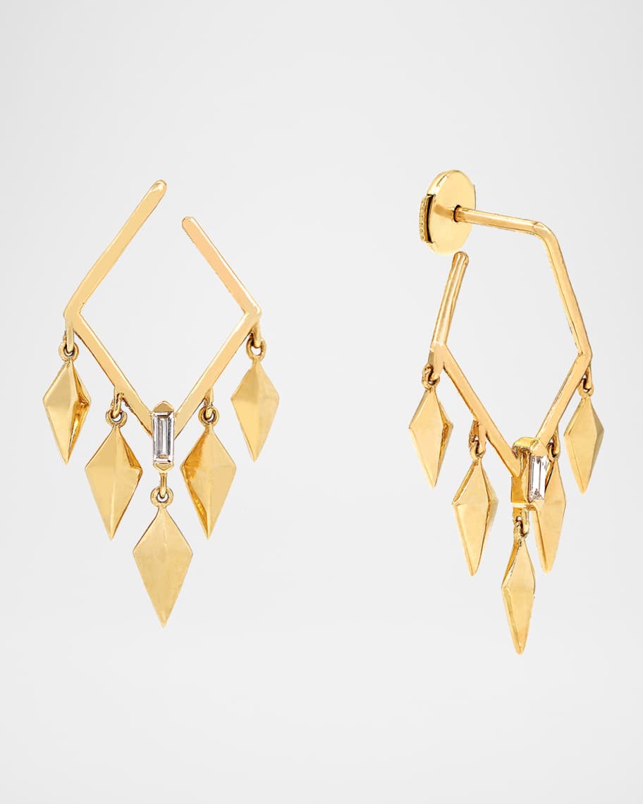 Al Zain Jewelry Merta'Shah 18K Yellow Gold Hoop Earrings with Diamonds ...