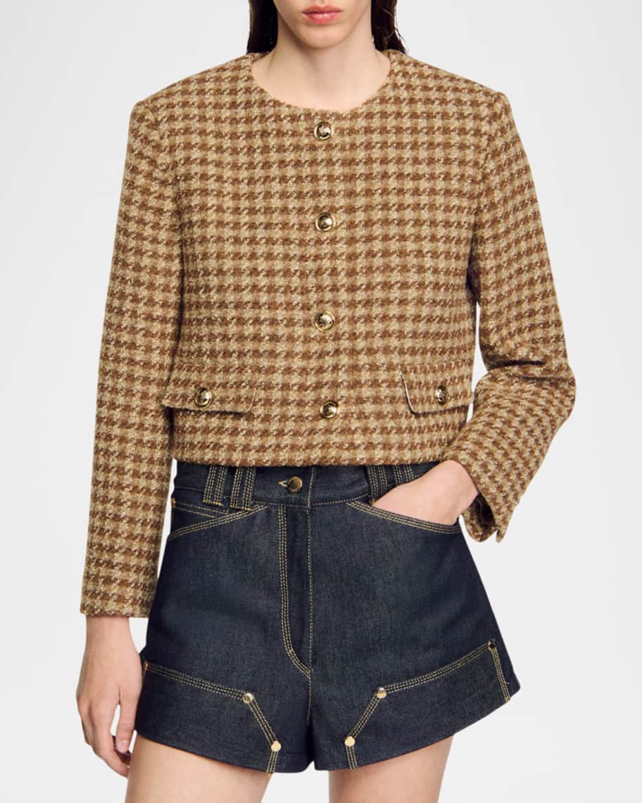 Sandro Princeton Structured Check Blazer | Neiman Marcus