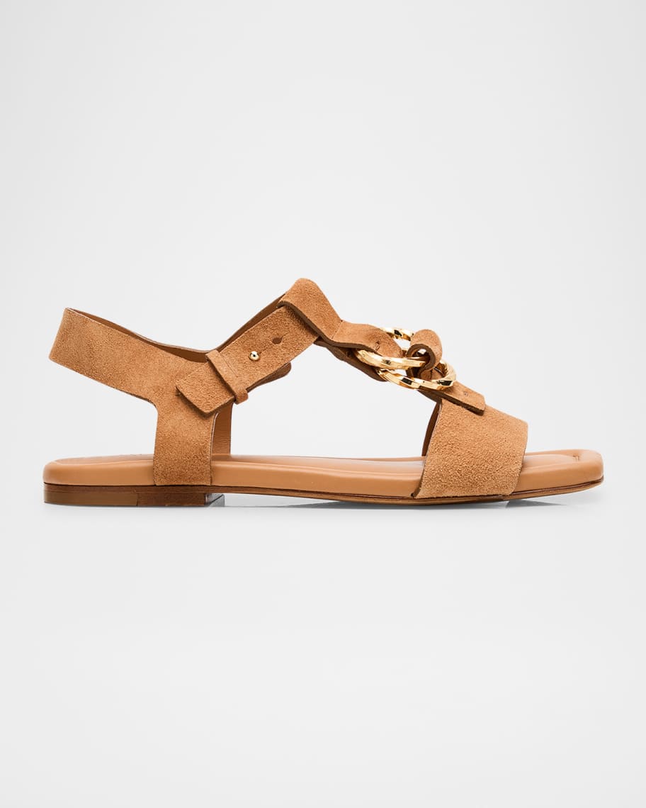 Ulla Johnson Nimi Suede Ring T-Strap Sandals | Neiman Marcus