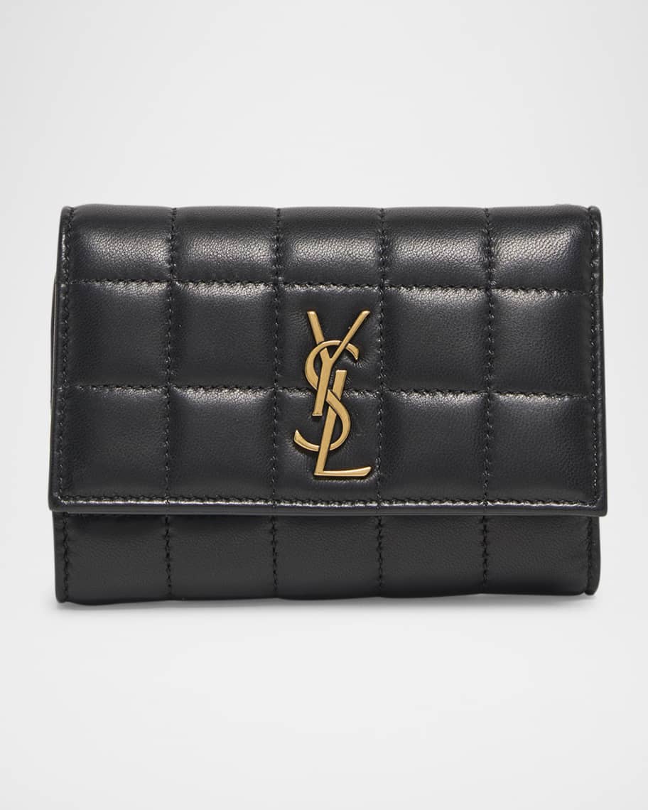 Saint Laurent YSL Slim Trifold Wallet in Quilted Leather | Neiman Marcus