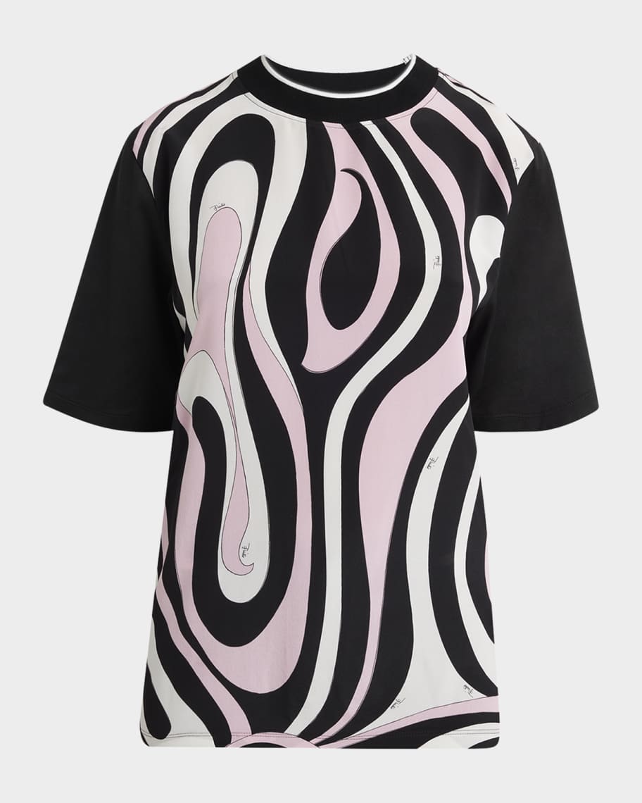 Pucci Marmo-Print Short-Sleeve T-Shirt | Neiman Marcus