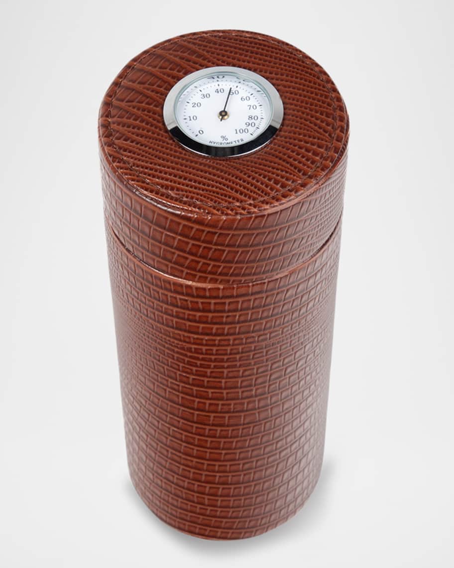 Brouk and Co Lizard Vegan Leather Travel Cigar Humidor | Neiman Marcus