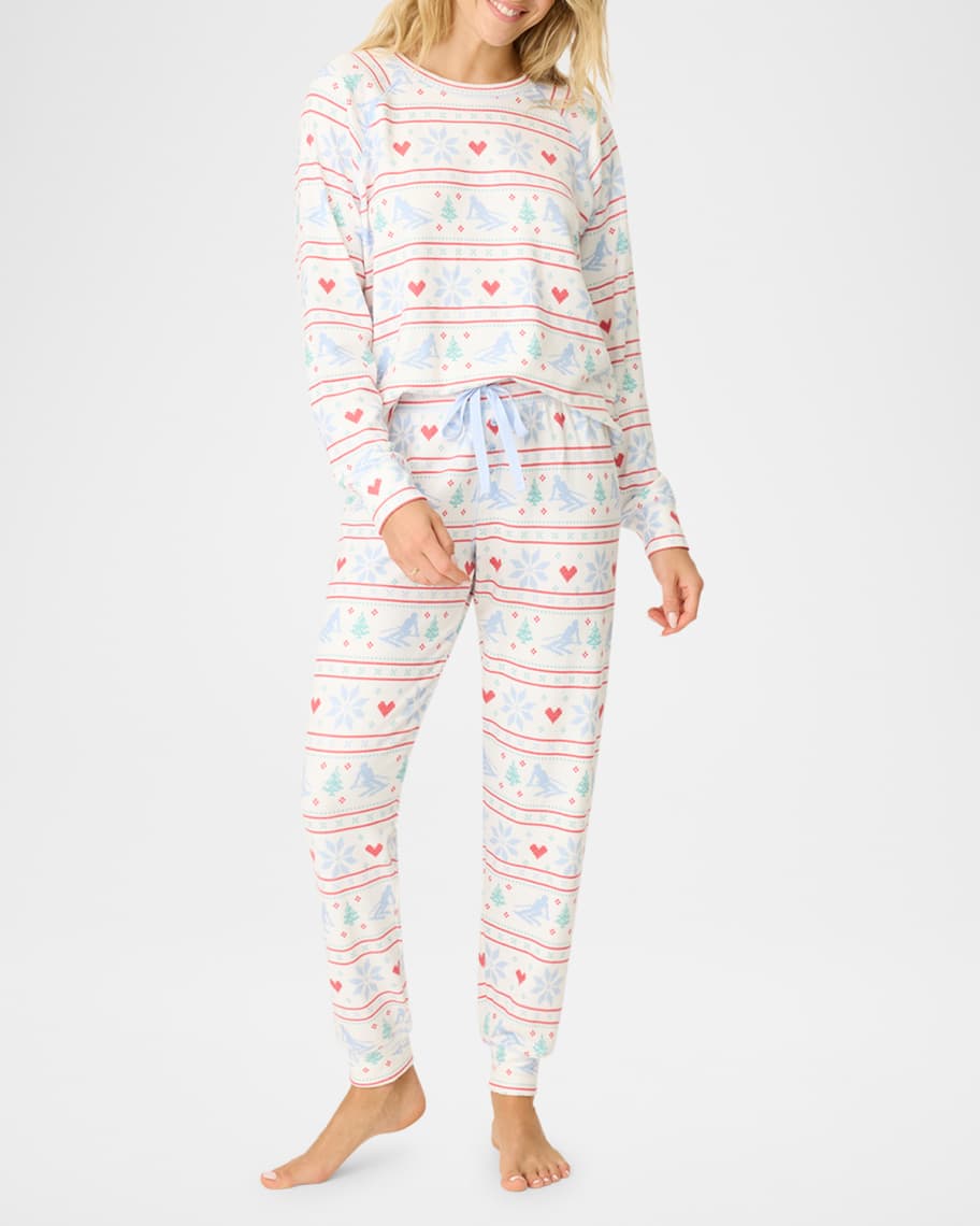 PJ Salvage Apres All Day Ski-Print Jogger Pajama Set | Neiman Marcus