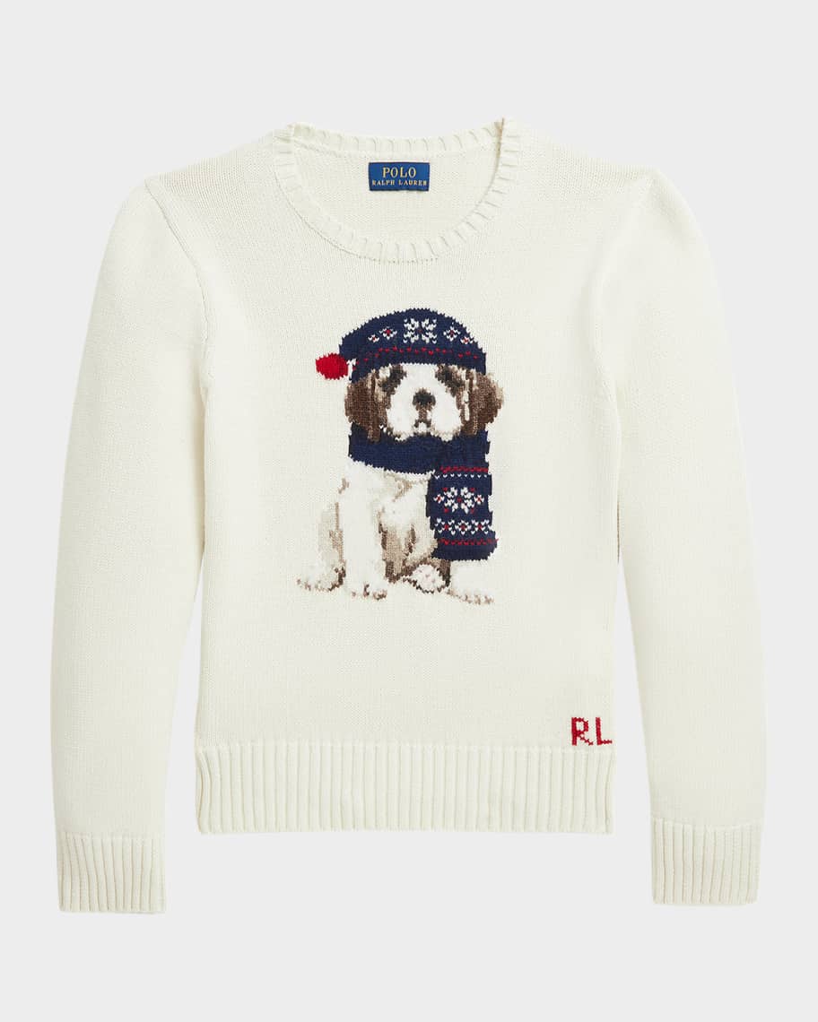 Polo Ralph Lauren Boy's Dog Intarsia Sweater, Size -XL | Neiman Marcus