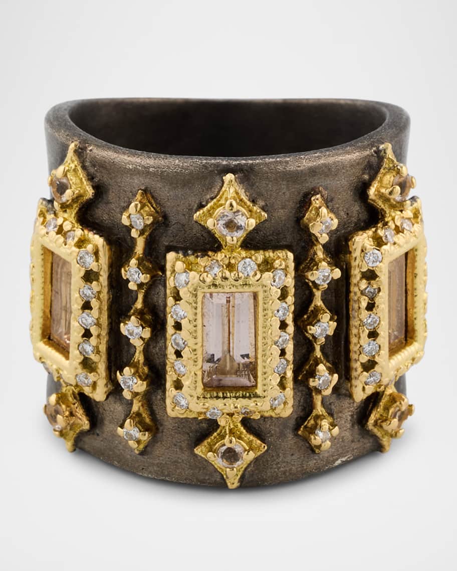 Armenta 18K Yellow Gold and Antiqued Silver Diamond and Morganite ...