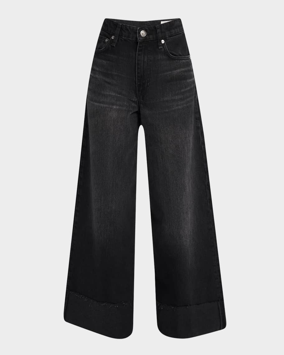 Rag & Bone Sofie High-Rise Wide-Leg Ankle Cuff Jeans | Neiman Marcus