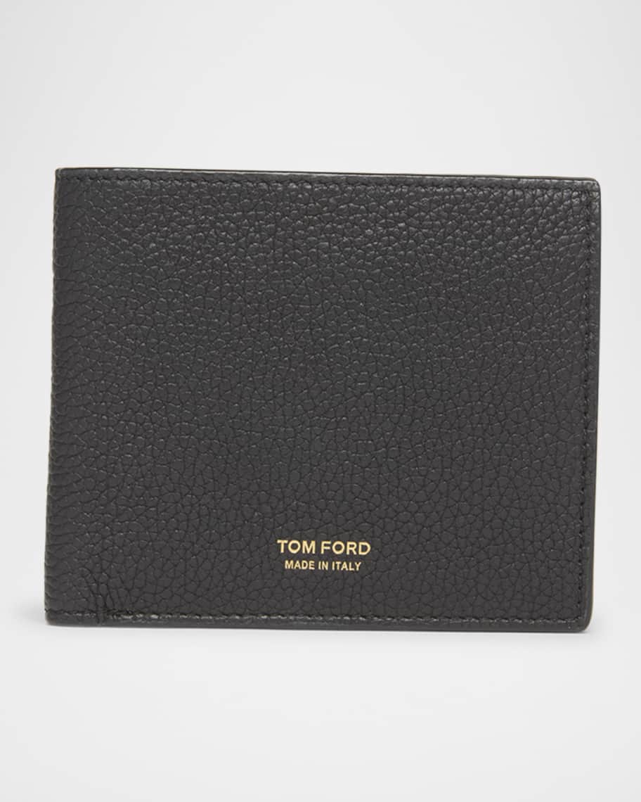 TOM FORD Men's T Line Grained Leather Bifold Wallet | Neiman Marcus