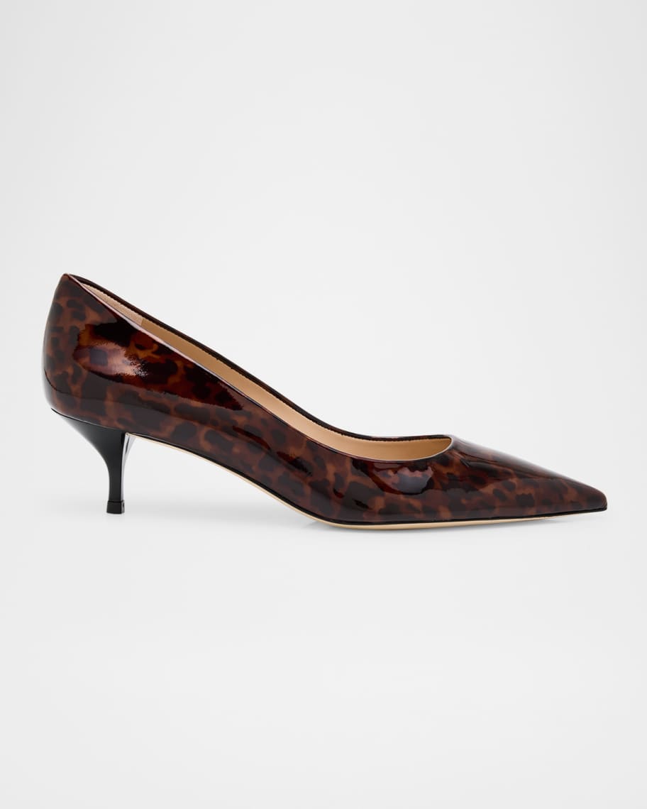 Stuart Weitzman Stuart Power Tortoise Leather Pumps | Neiman Marcus