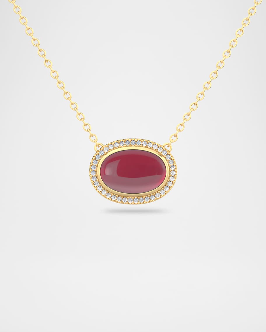 Jamie Turner Aurora Pendant Necklace with Rubellite and Diamonds ...