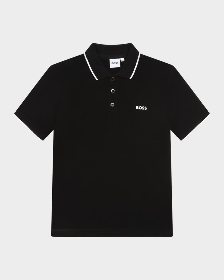 BOSS Boy's Logo-Print Polo Shirt, Size 4-5 | Neiman Marcus