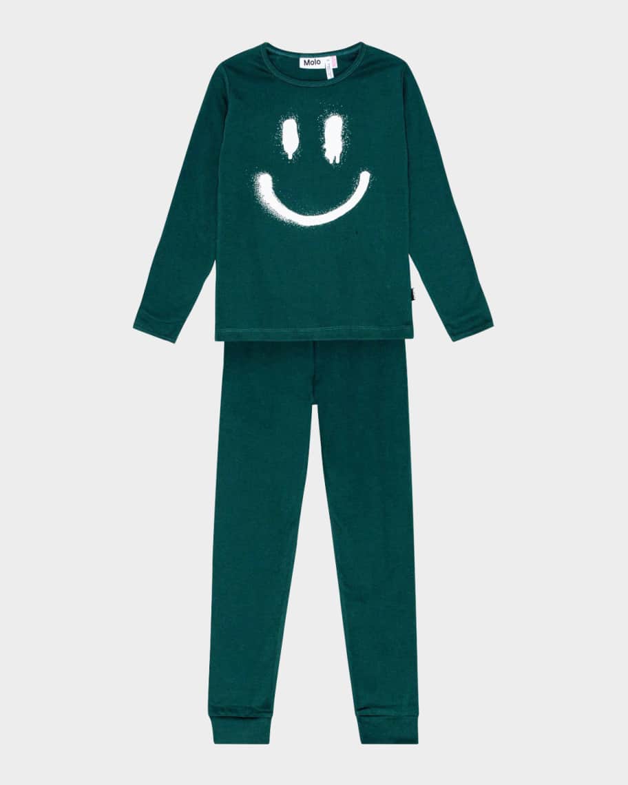 Molo Boy's Lue Happy Face-Print 2-Piece Set, Size 8-12 | Neiman Marcus