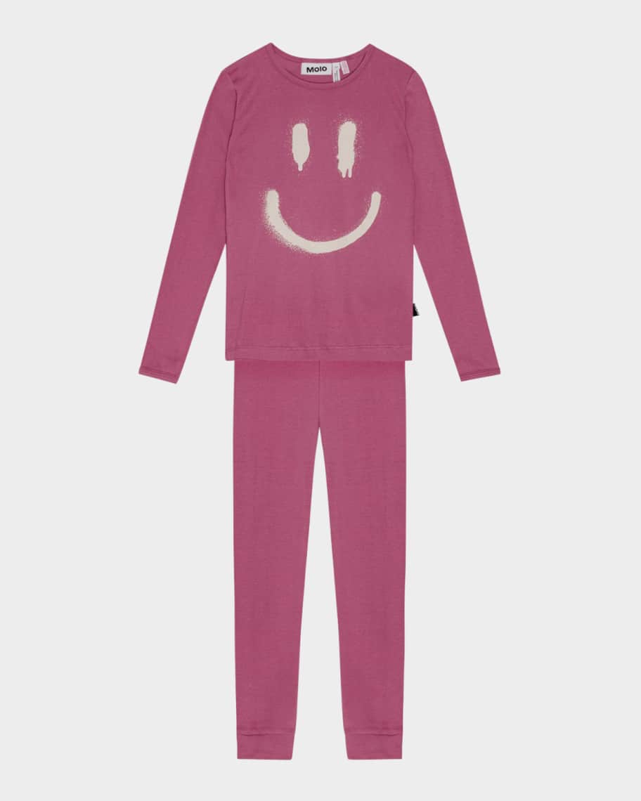 Molo Girl's Lue Happy Face-Print 2-Piece Set, Size 4-7 | Neiman Marcus