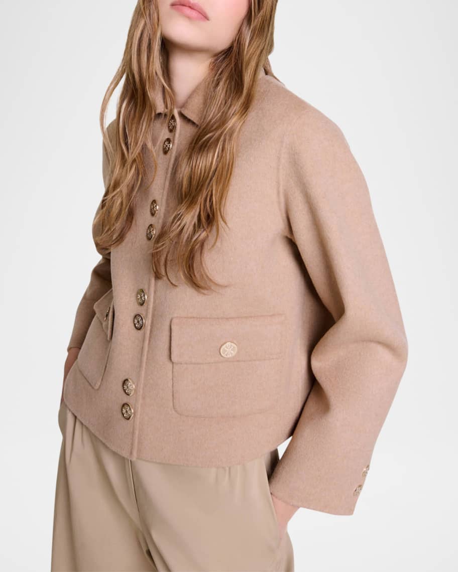 Maje Vivly Structured Wool-Blend Jacket | Neiman Marcus