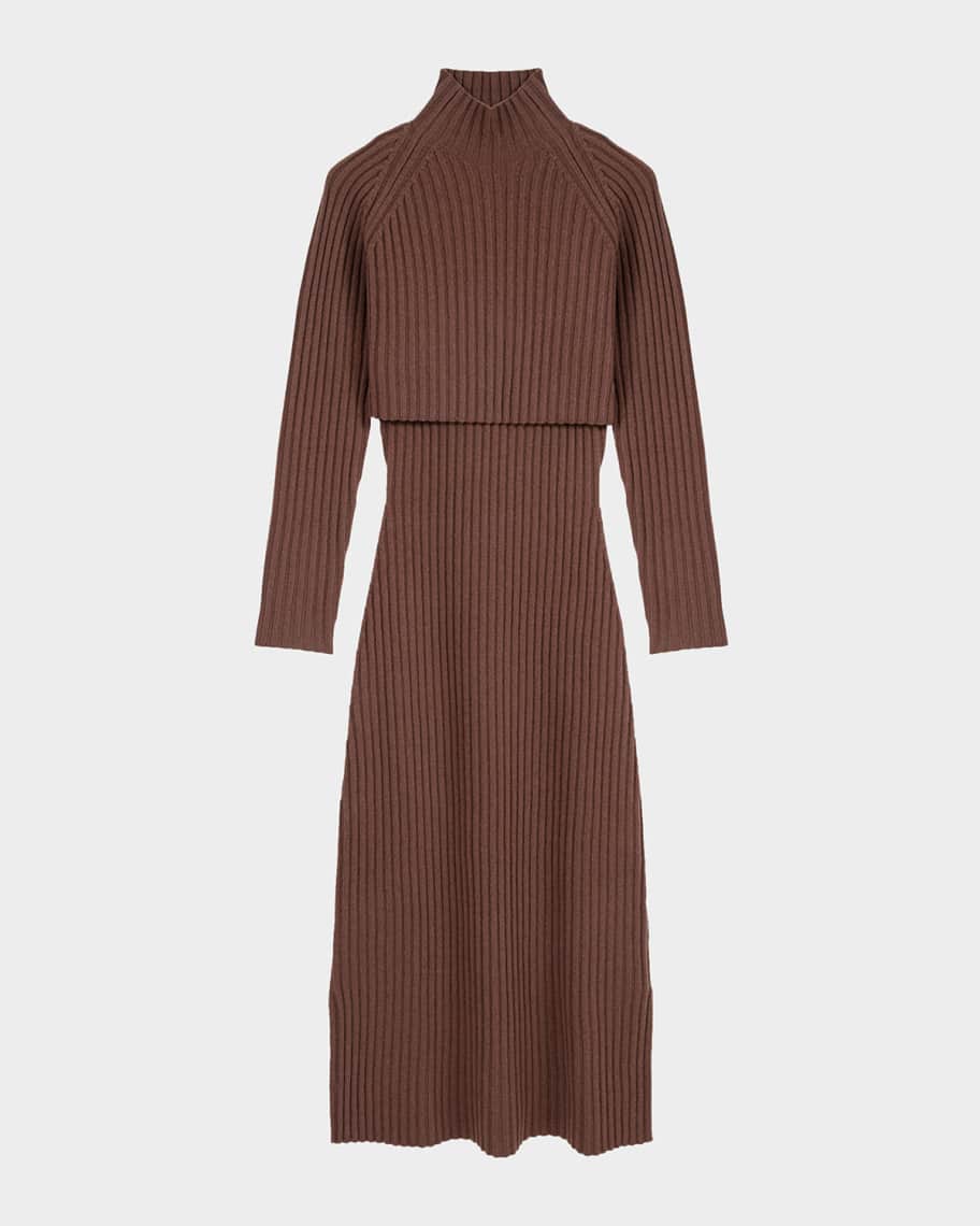 Maje Rage Two-in-One Soft Rib Knit Dress | Neiman Marcus