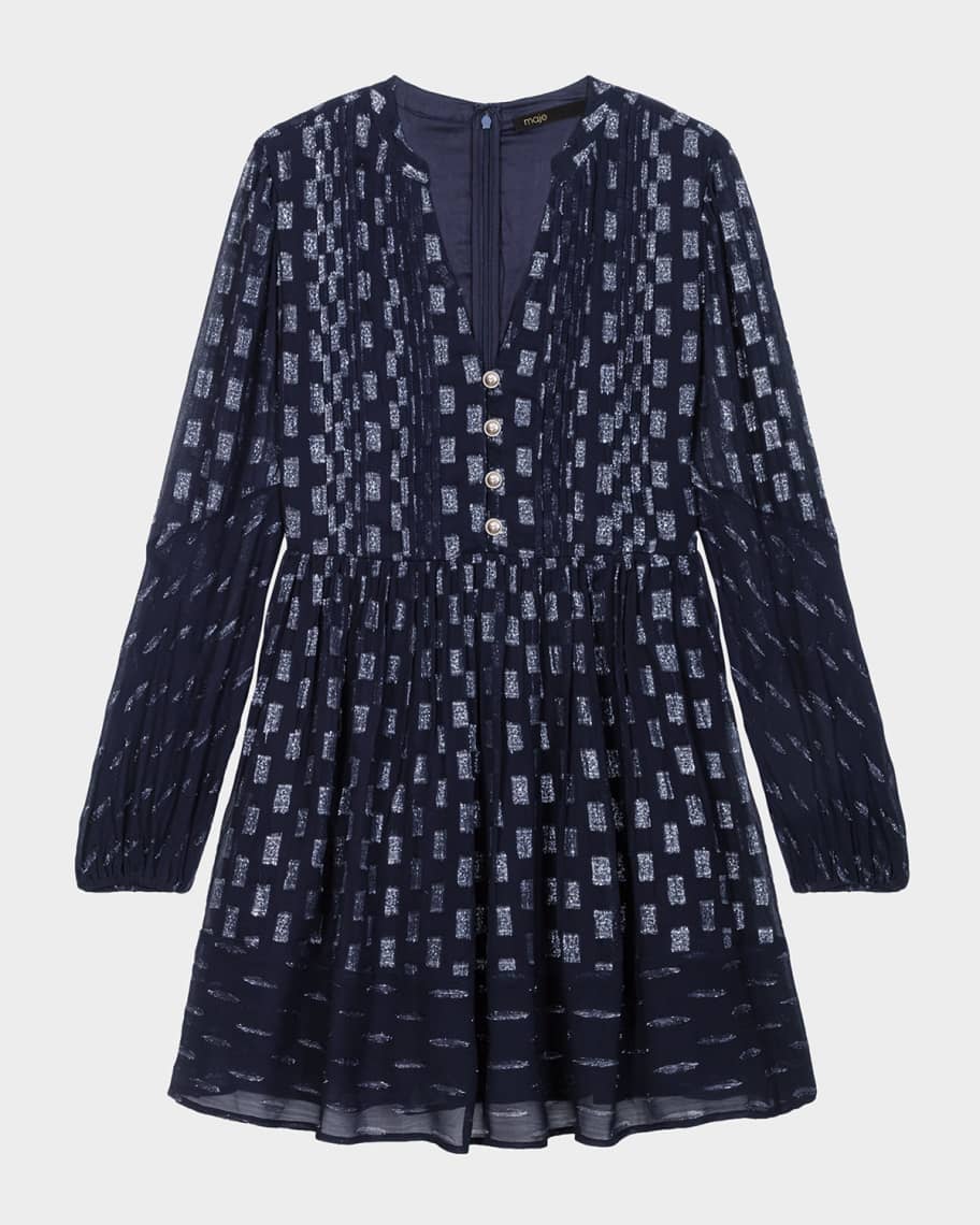 Maje Romaina Long-Sleeve Mini Dress | Neiman Marcus
