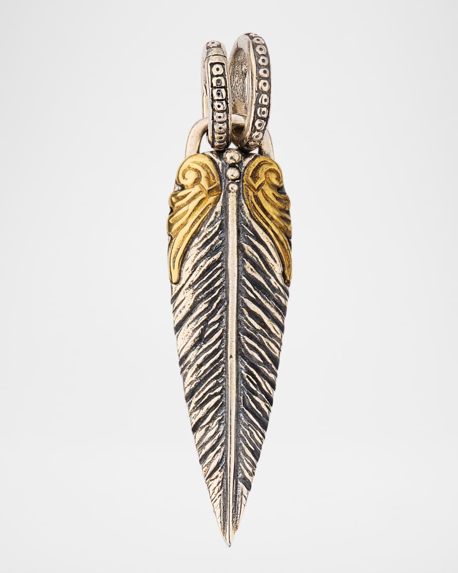 Konstantino Men's Sterling Silver and Bronze Feather Pendant | Neiman ...