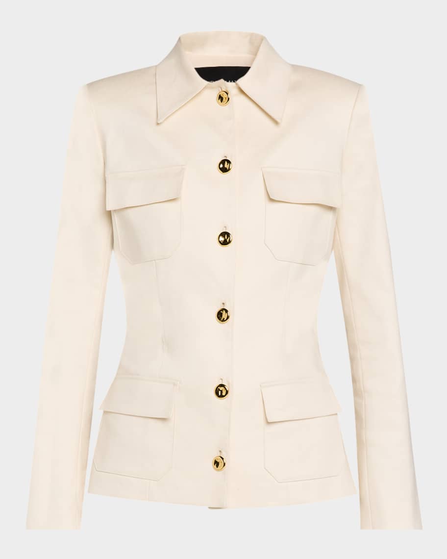 Brandon Maxwell Gage Fitted Button-Up Jacket | Neiman Marcus