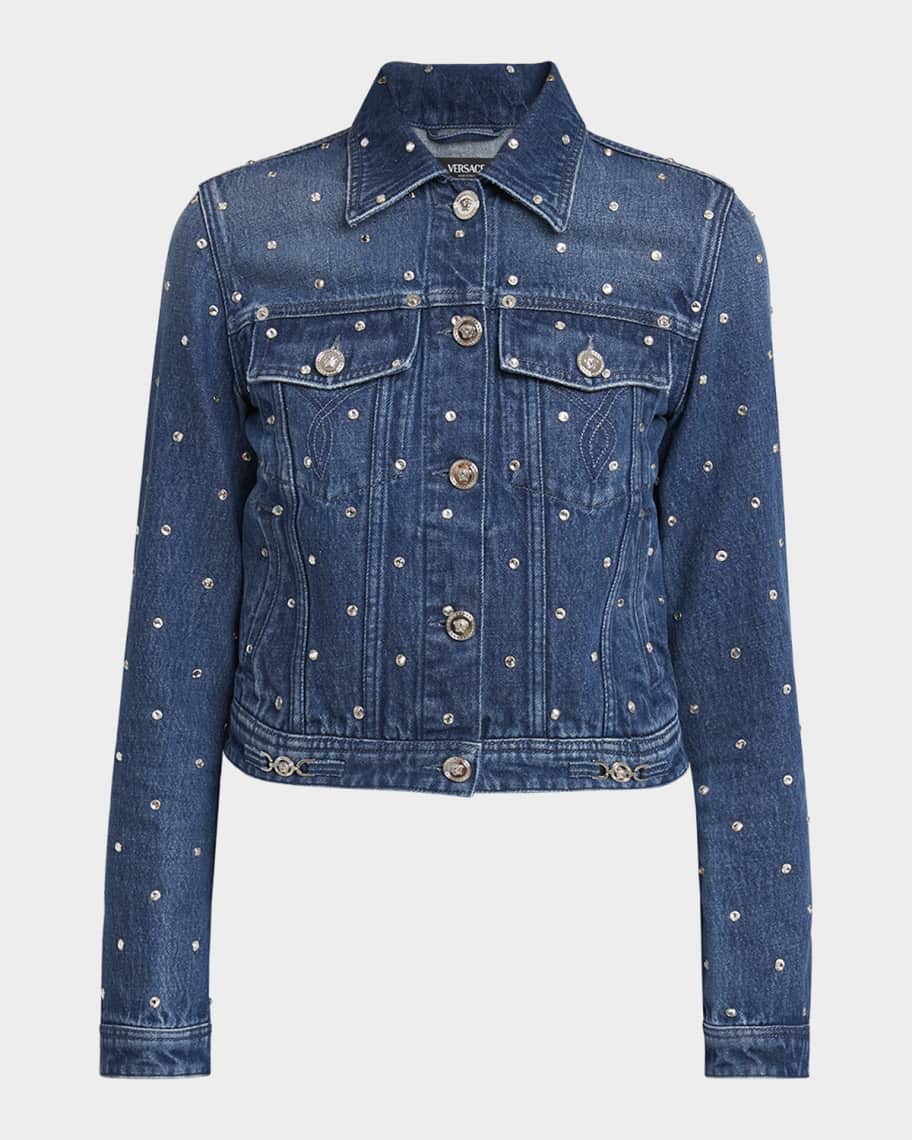 Versace Crystal Denim Jacket | Neiman Marcus