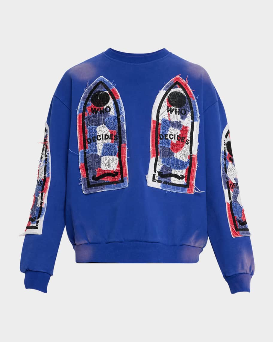 WHO DECIDES WAR Men's Glory Distressed Applique Sweatshirt | Neiman Marcus
